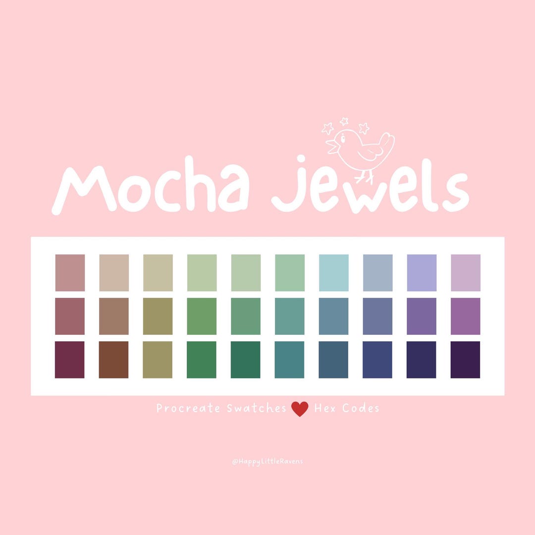 Mocha Jewels Color Palette Procreate Swatches iPad Illustration HEX ...