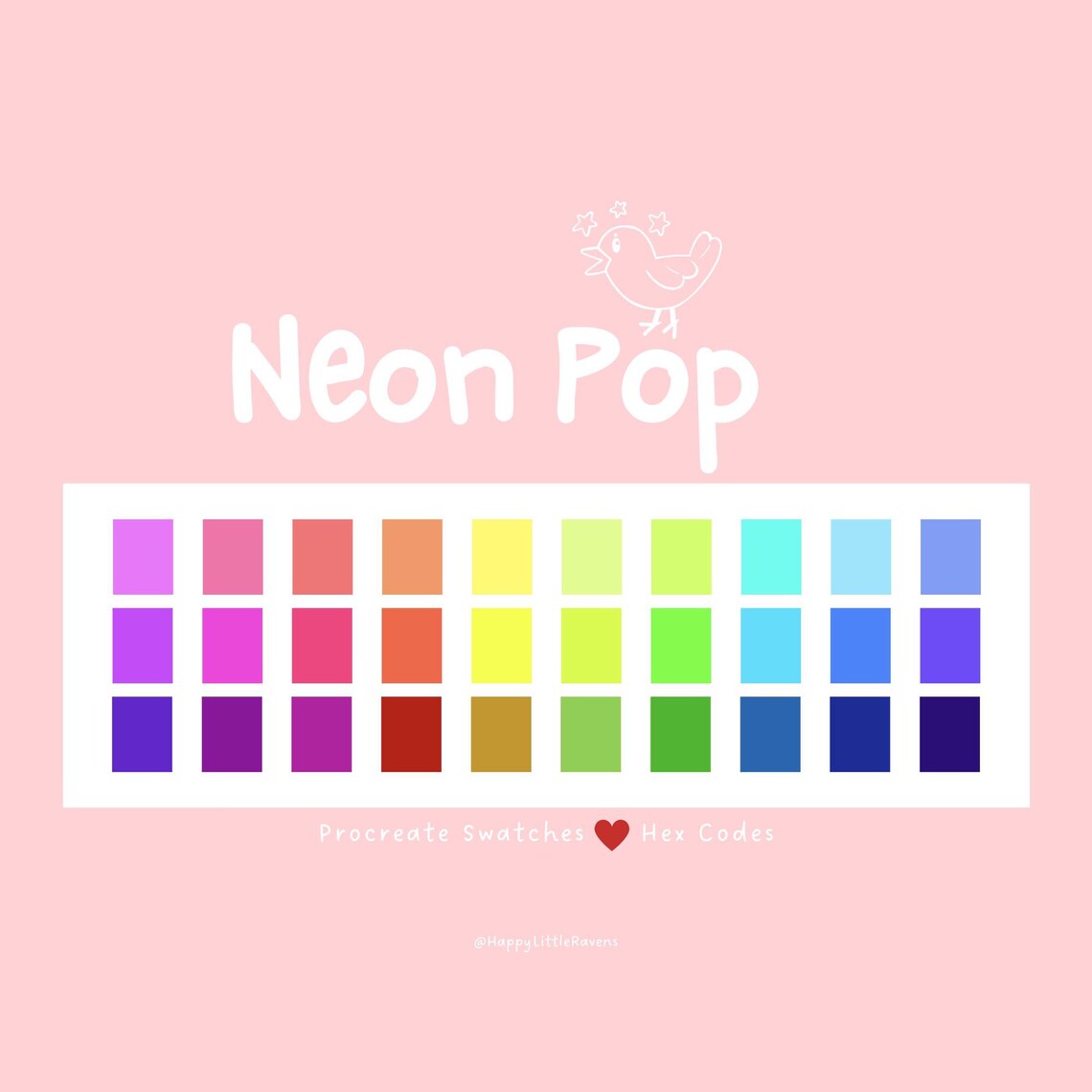 Neon Color Palette | Procreate Swatches | iPad Illustration | HEX Codes ...