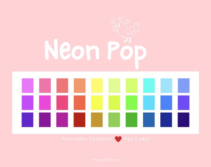 Pastel Goth Color Palette, Hex Codes, Rgb Codes, Procreate Swatches ...