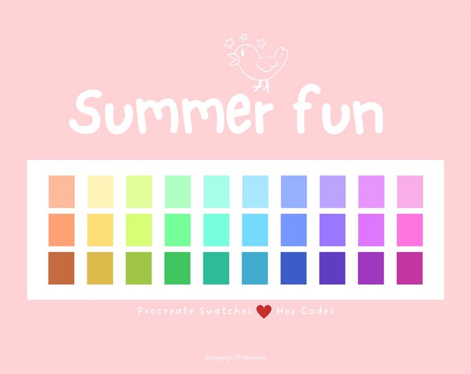 Pastel Goth Color Palette, Hex Codes, Rgb Codes, Procreate Swatches ...