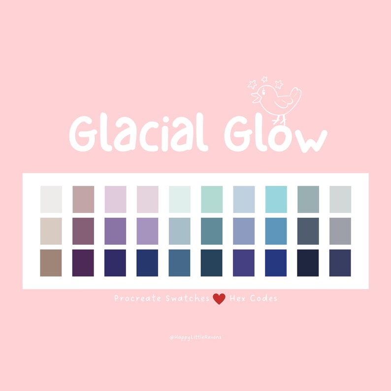 Glacial Glow Color Palette | Procreate Swatches | iPad Illustration ...