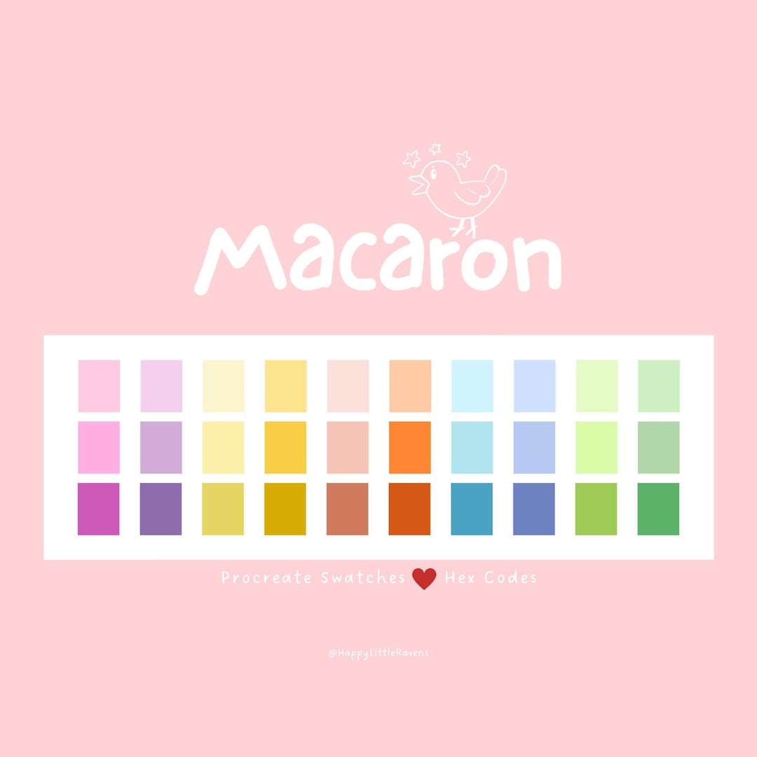 Macaron Color Palette | Procreate Swatches | iPad Illustration | HEX ...