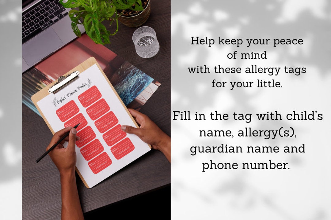 Allergy Tag, Allergy Printable, Paper Tags, Tags, Printable Tags - Etsy