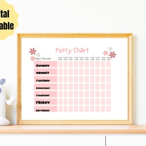 Potty Training Chart, Potty Chart Printable, Potty Chart for Girls ...