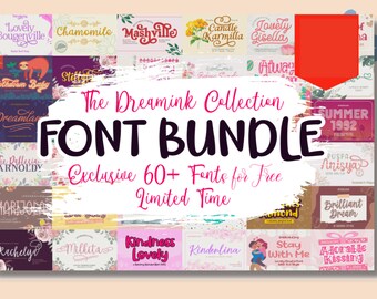 The Delightful Font Bundle, Display Font, Cricut Font, Vintage Font, Baby Font, Retro Font - Etsy