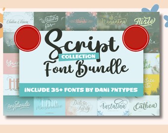 The Delightful Font Bundle, Display Font, Cricut Font, Vintage Font, Baby Font, Retro Font - Etsy