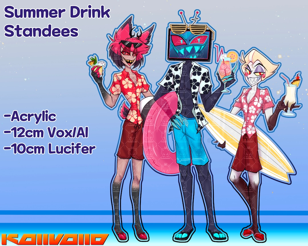 Hazbin Hotel Summer Drink Standees - Etsy