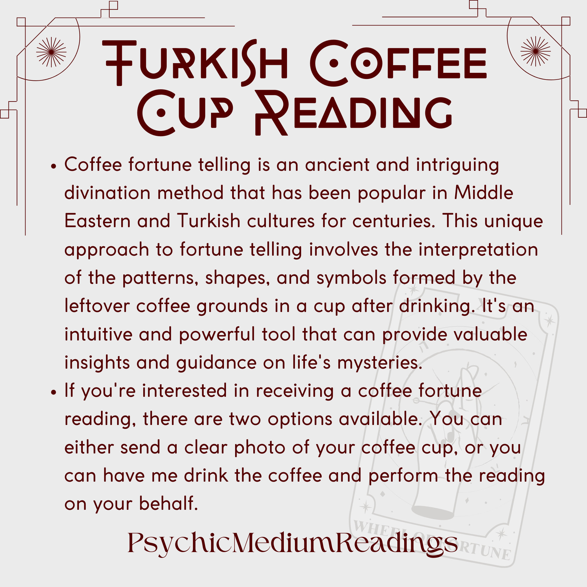 Turkish Coffee Cup Reading, Same Day, Fortune Teller, Detailed Coffee ...