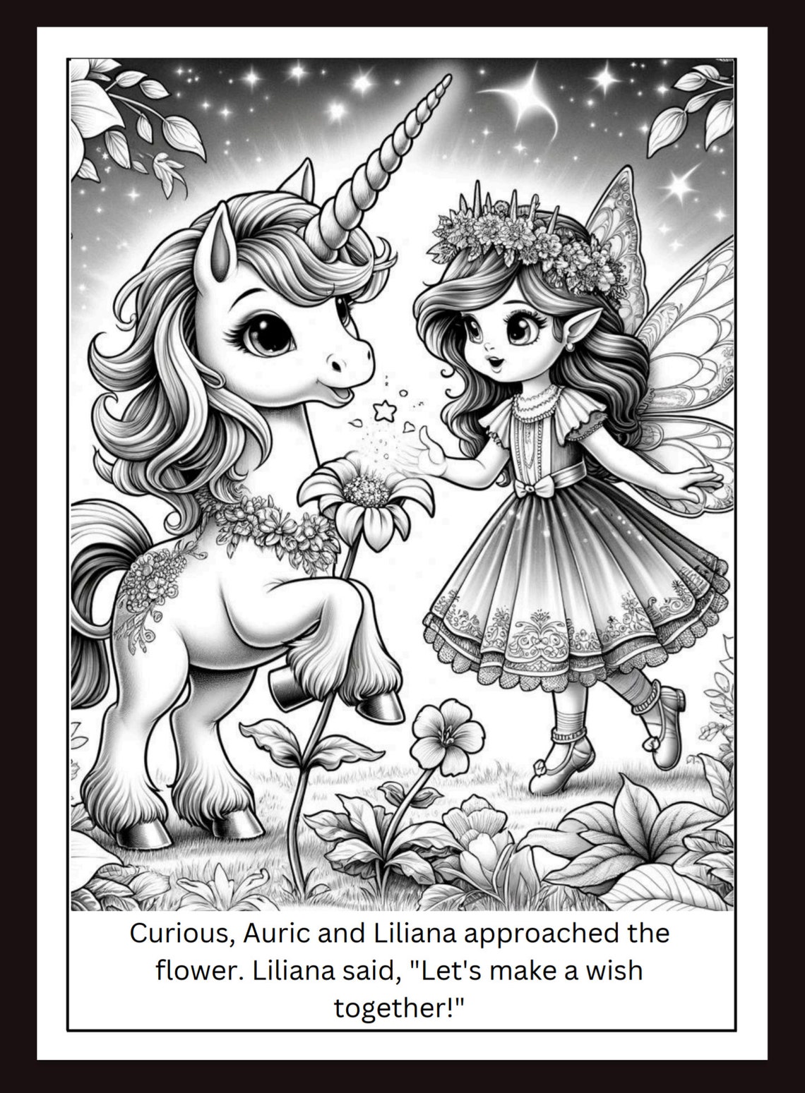 Digital Coloring Book Magical World of Unicorns and Fairies - Etsy