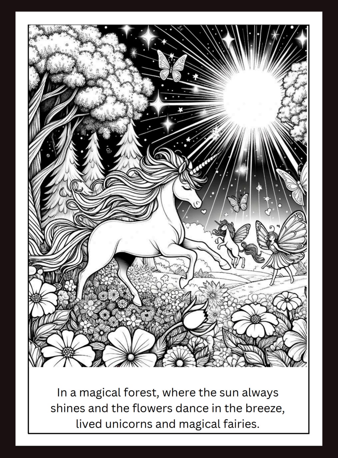 Digital Coloring Book Magical World of Unicorns and Fairies - Etsy