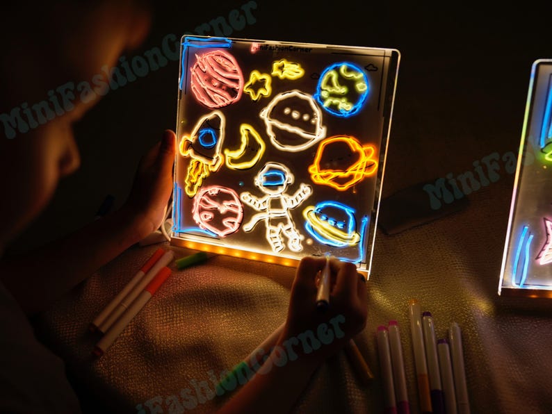 Custom LED Drawing Board for Kids – Personalized Light up Writing Board ...