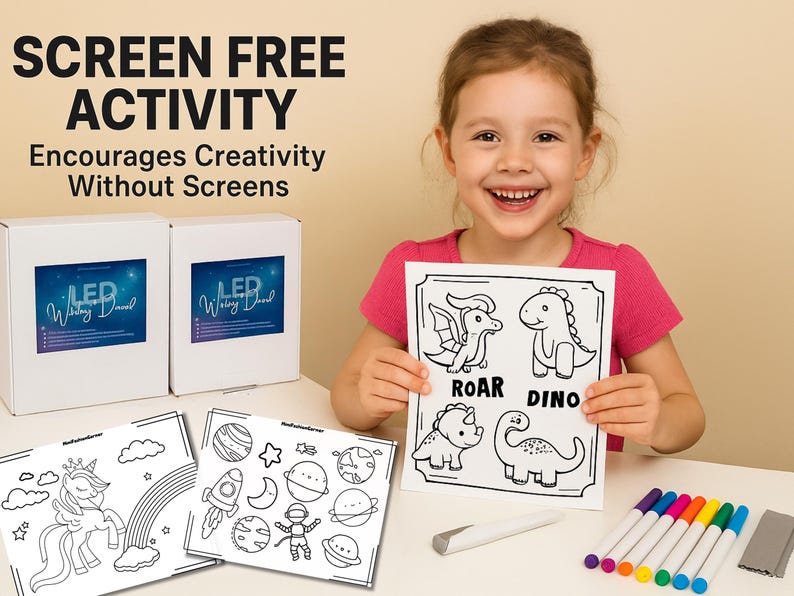 LED Drawing Board for Kids | Light up Tracing Pad With Templates ...