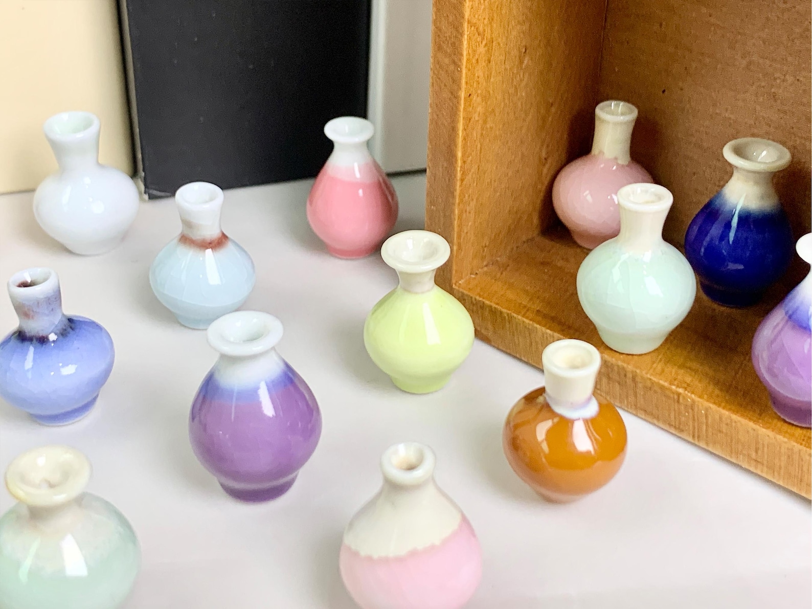 Miniature Glazed Ceramic Vase, Mini Vases, Unique Tiny Vases, Small ...