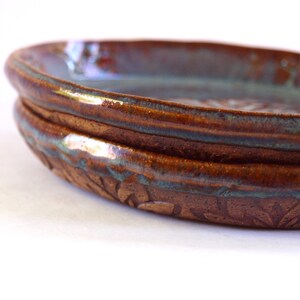 Pottery Dinnerware, 2 Small Plates, Handmade Ceramic Luncheon Plate Set ...