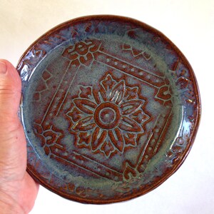Pottery Dinnerware, 2 Small Plates, Handmade Ceramic Luncheon Plate Set ...