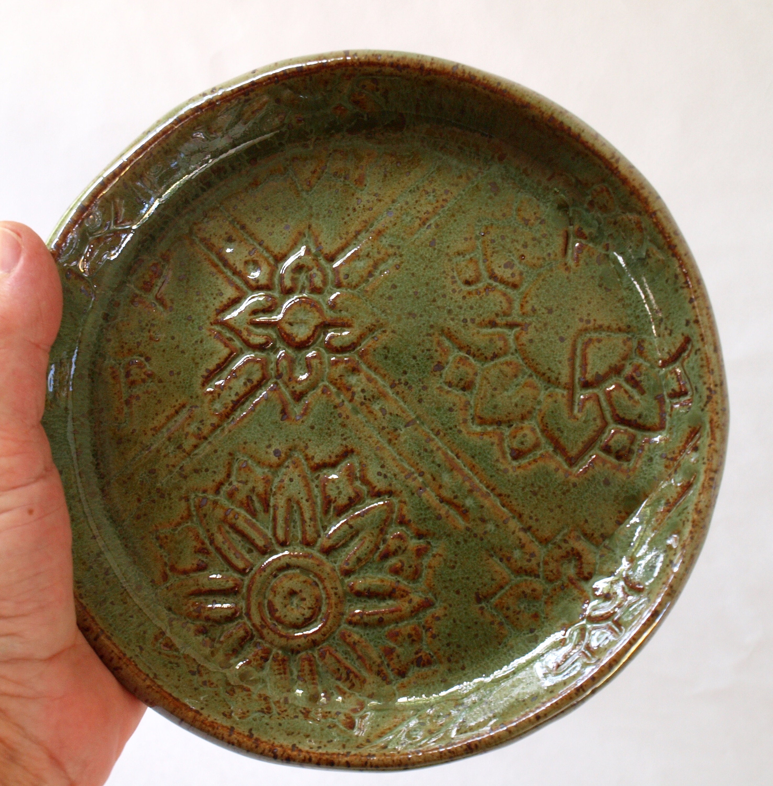 Pottery Dinnerware, 2 Small Plates, Handmade Ceramic Luncheon Plate Set ...