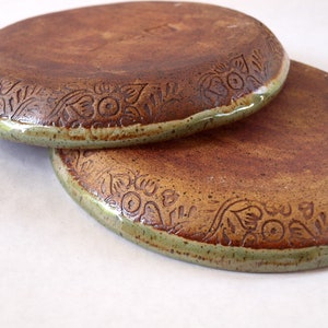 Pottery Dinnerware, 2 Small Plates, Handmade Ceramic Luncheon Plate Set ...