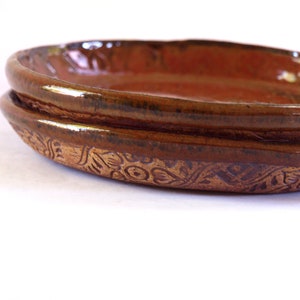 Pottery Dinnerware, 2 Small Plates, Handmade Ceramic Luncheon Plate Set ...