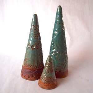 Ceramic Holiday Trees, Simple and Earthy Christmas Decor, Tabletop ...