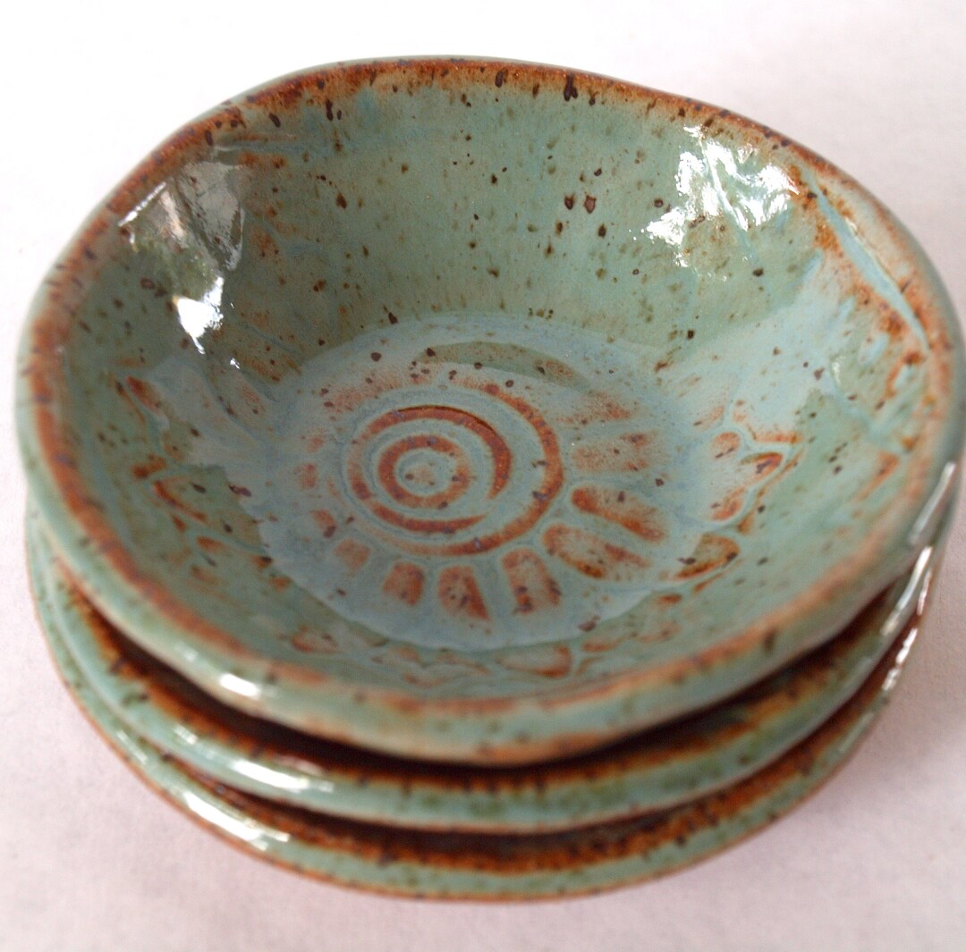 Handmade Pottery Mini Dishes, 3 Nature Inspired Ceramic Dishes, Stylish ...