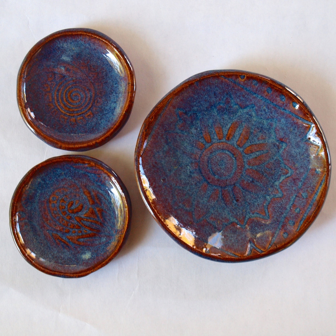 Small Dish Set, Handmade Pottery Mini Dishes, Nature Inspired Ceramic ...