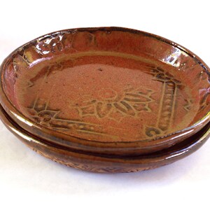 Pottery Dinnerware, 2 Small Plates, Handmade Ceramic Luncheon Plate Set ...