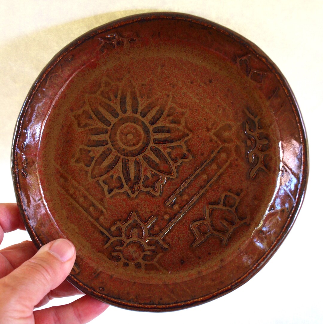 Pottery Dinnerware, 2 Small Plates, Handmade Ceramic Luncheon Plate Set ...