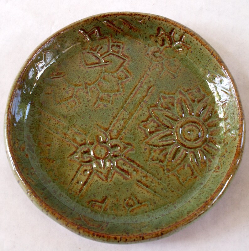 Pottery Dinnerware, 2 Small Plates, Handmade Ceramic Luncheon Plate Set ...