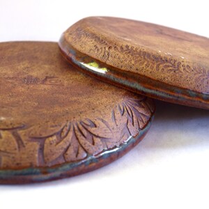 Pottery Dinnerware, 2 Small Plates, Handmade Ceramic Luncheon Plate Set ...