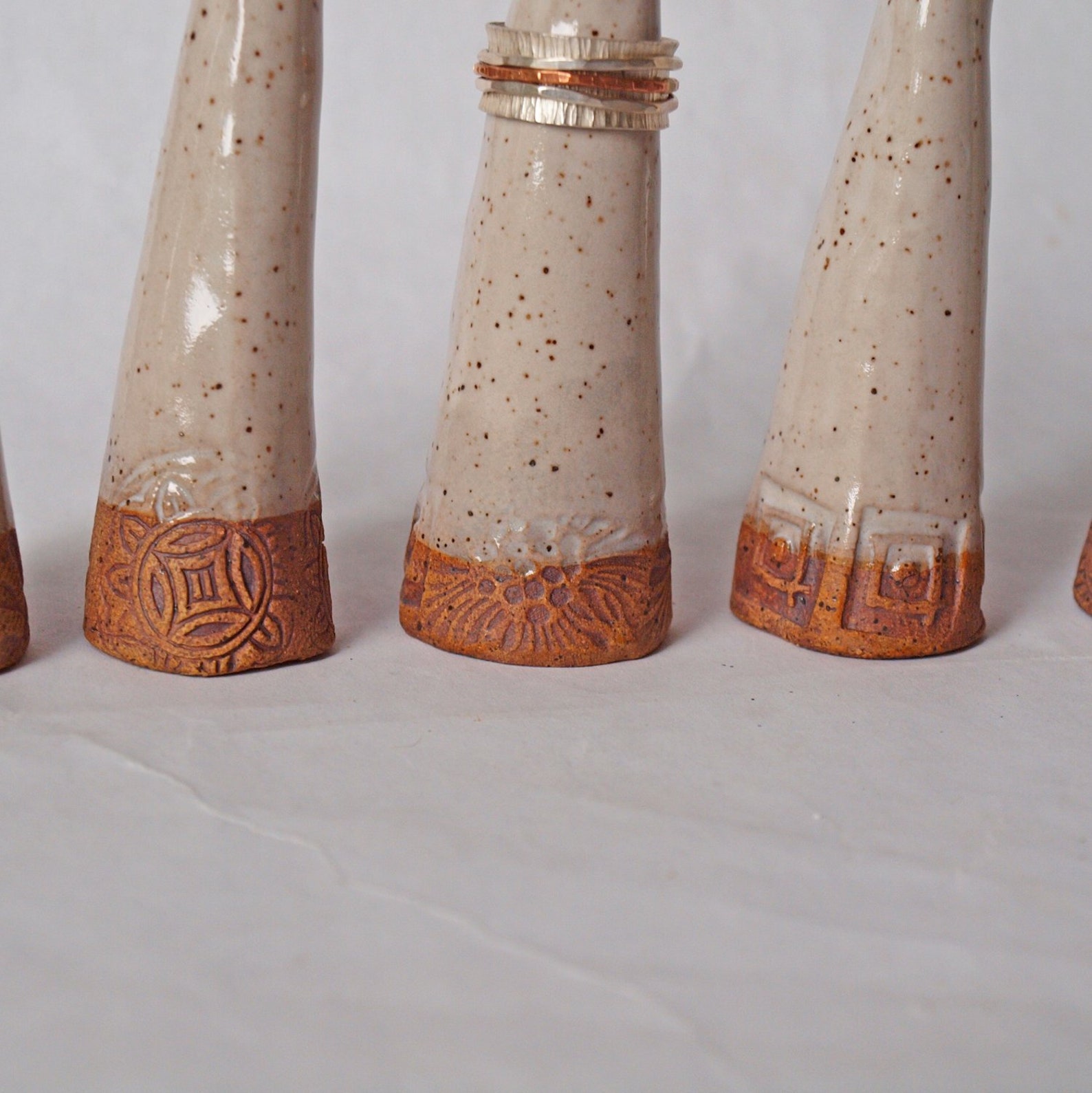 Pottery ring display Handmade ring stand Ring cone sold | Etsy
