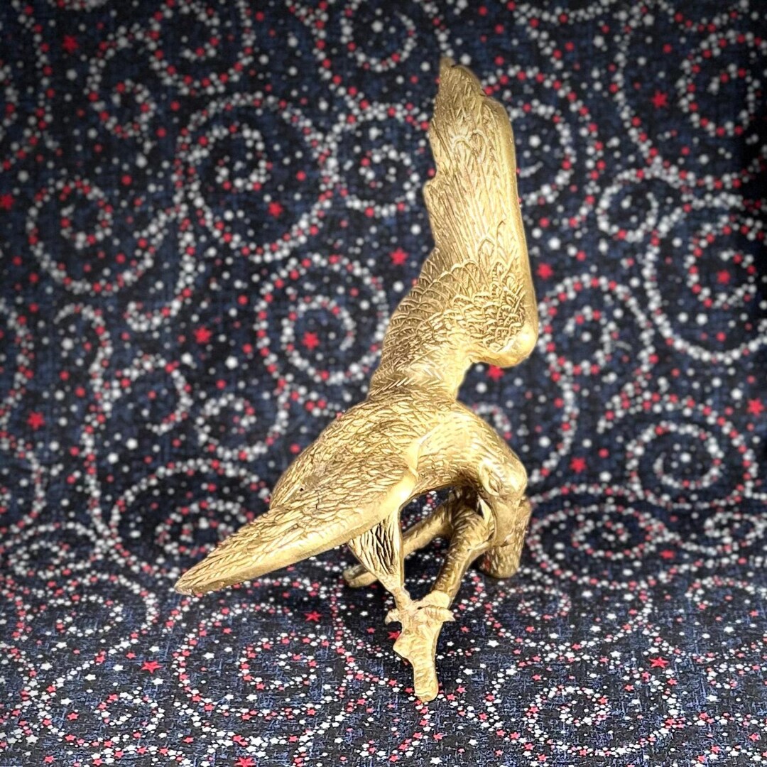 Vintage Solid Brass American Eagle on a Perch - Etsy