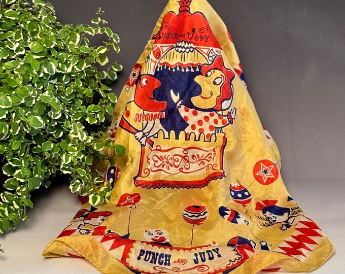 1950's Vintage Punch & Judy Scarf - Etsy