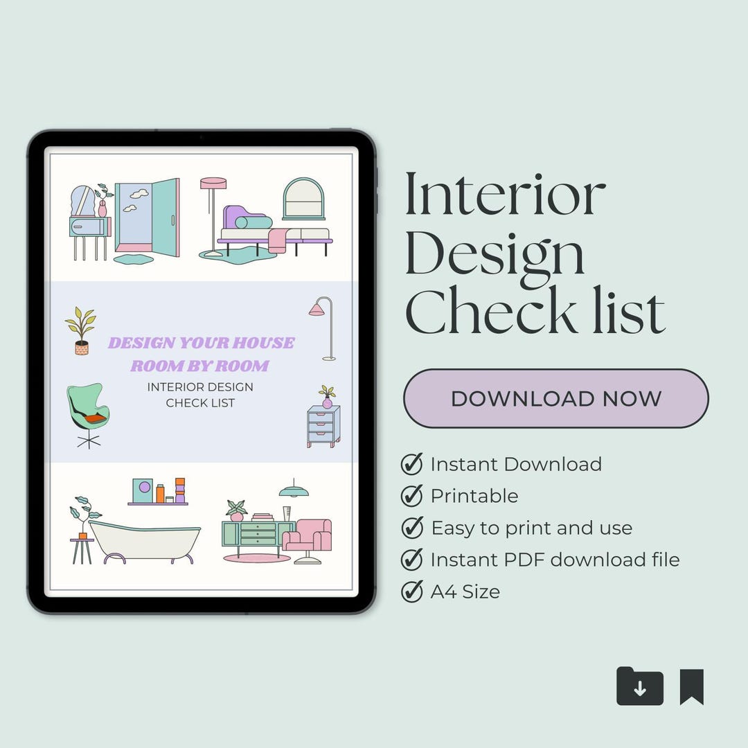Home Design Checklist Room-by-room | Printable Home Planning Guide ...