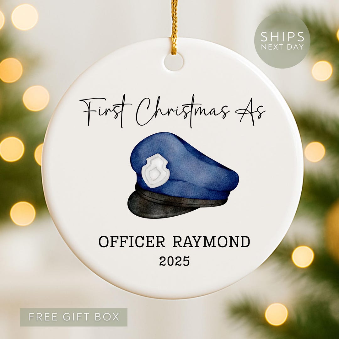 New Police Officer Ornament Personalized Law Enforcement Gift First ...
