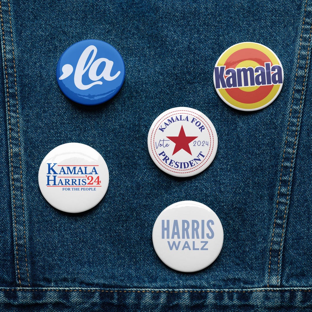 Kamala Harris Pin Button Set, Feminist Political Pinback Buttons ...