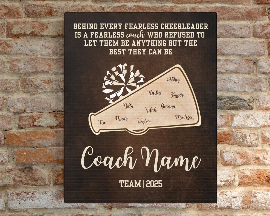 Cheer Coach Gift, Wall Art Decor, Cheerleading Team, Sports Coach, Gift ...