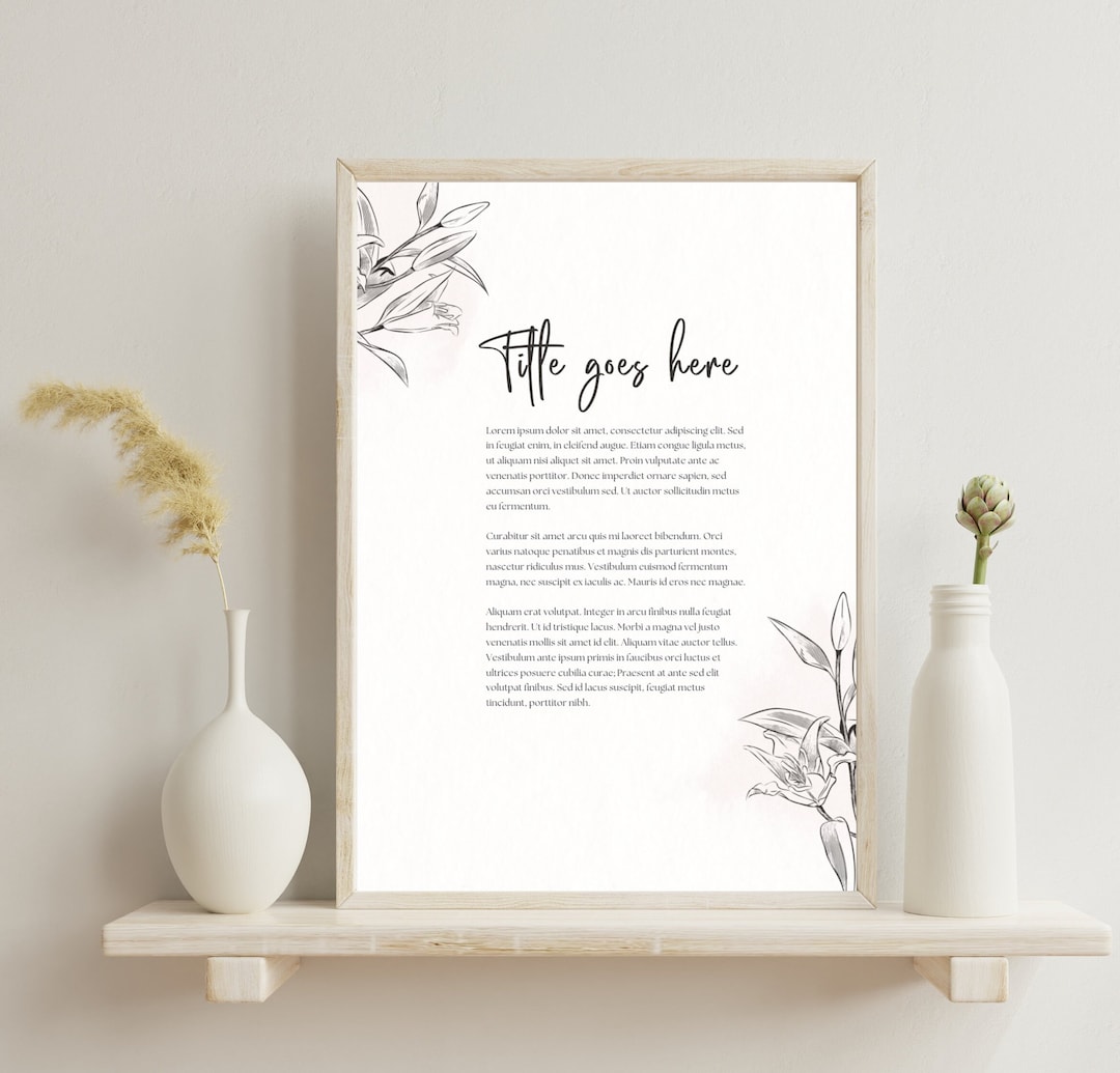 Custom Poem Art, Printable Poetry, Personalized Poem Poster ...