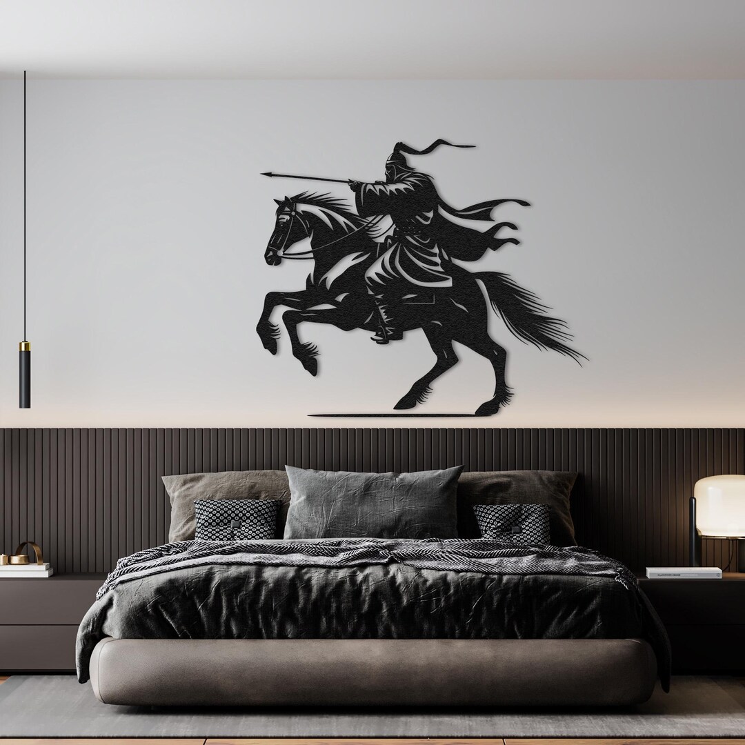 Oversized Charging Knight Metal Wall Art: Medieval Warrior Decor - Etsy