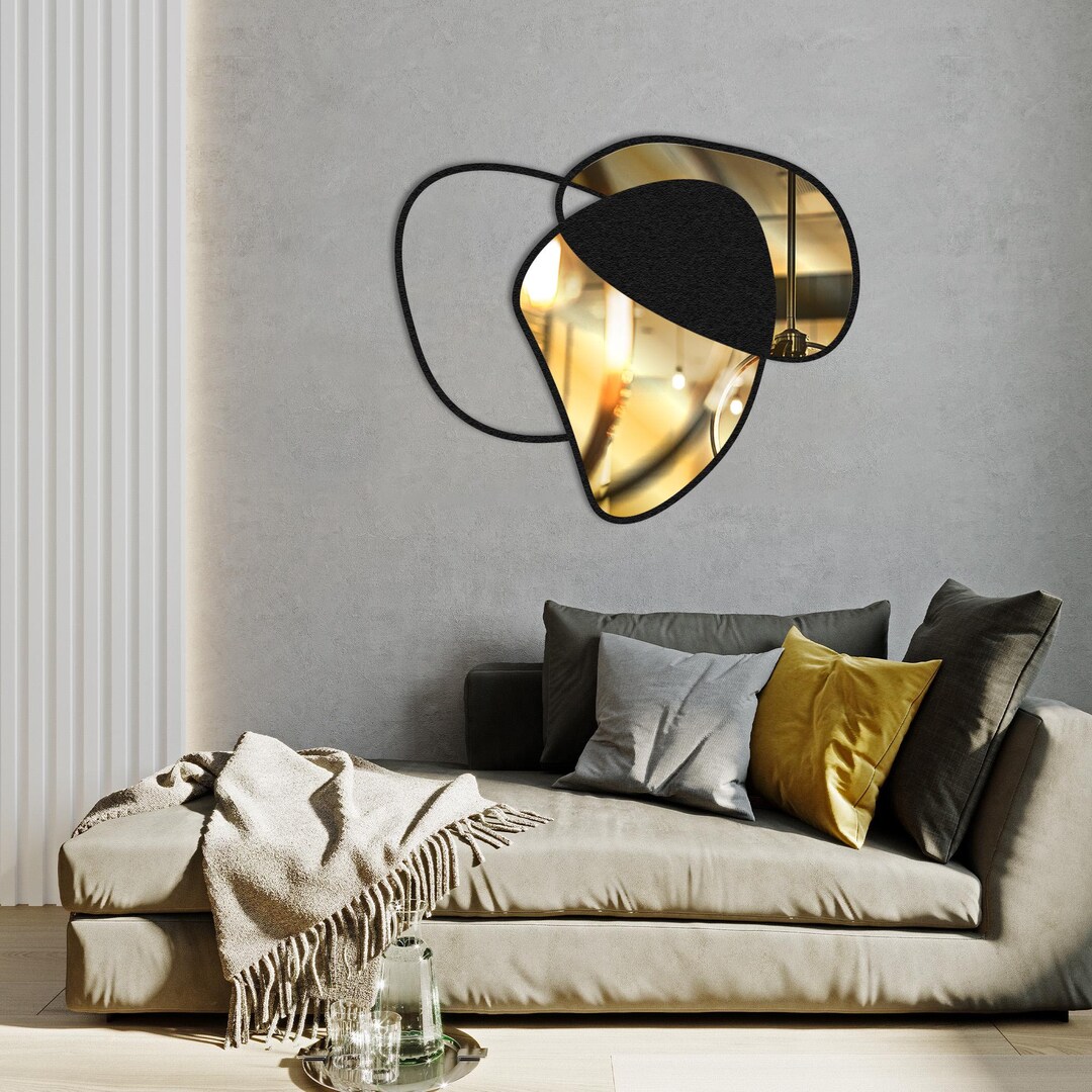 Asymmetric Metal Wall Decor: Minimalist Living Room Art - Etsy