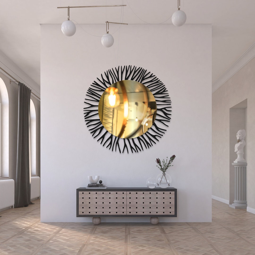 Tree Roots Plexi Mirror Wall Decor, Nature Metal Wall Sign, Geometric ...