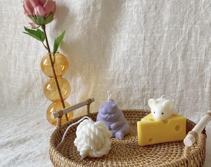 Cheese / Mice Candles - Home Decor - Hand Made Candles - Soy Candle - Etsy