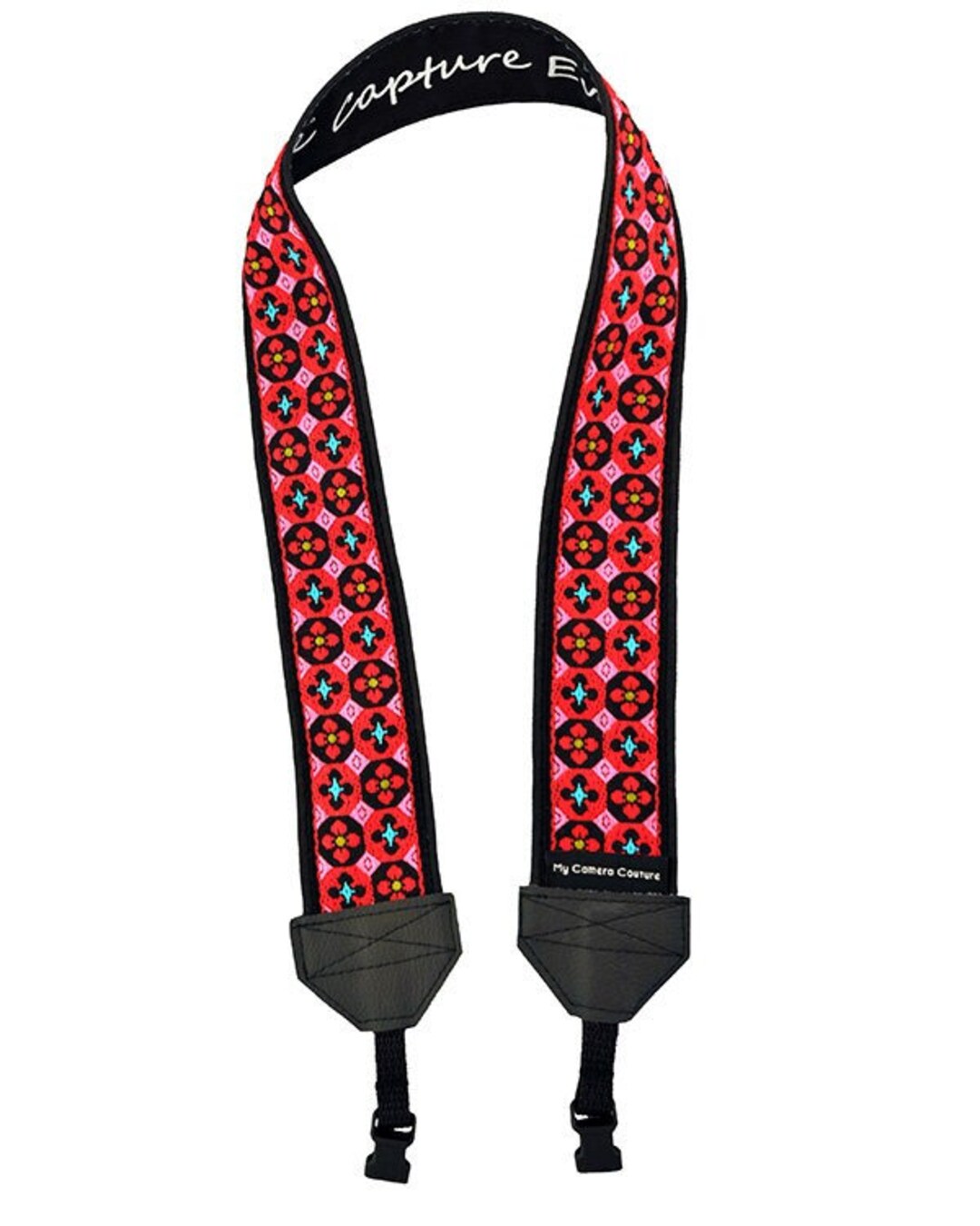 Red and Black Rosettes Woven DSLR Shoulder Strap - Etsy