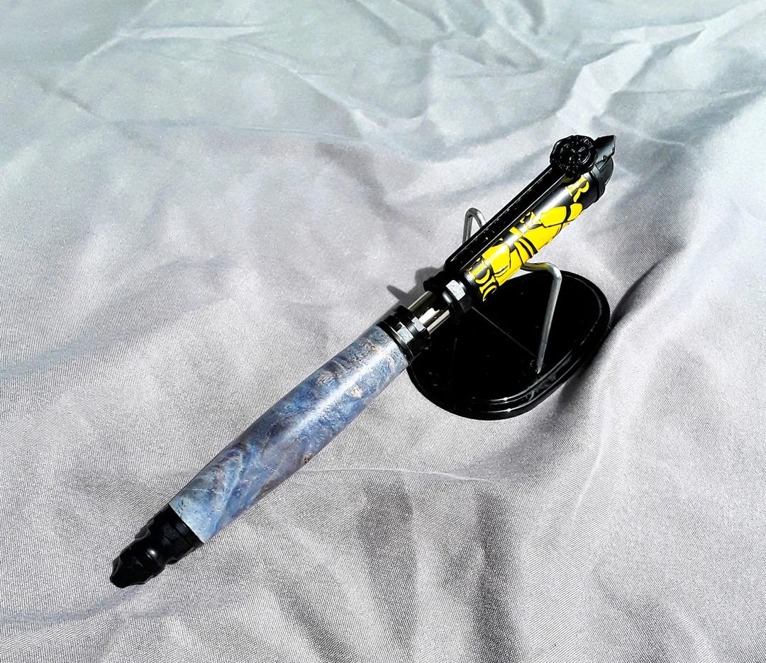 Firefighter Pen: Matte Black, Yellow, and Blue Maple Burl/ Gift Box ...