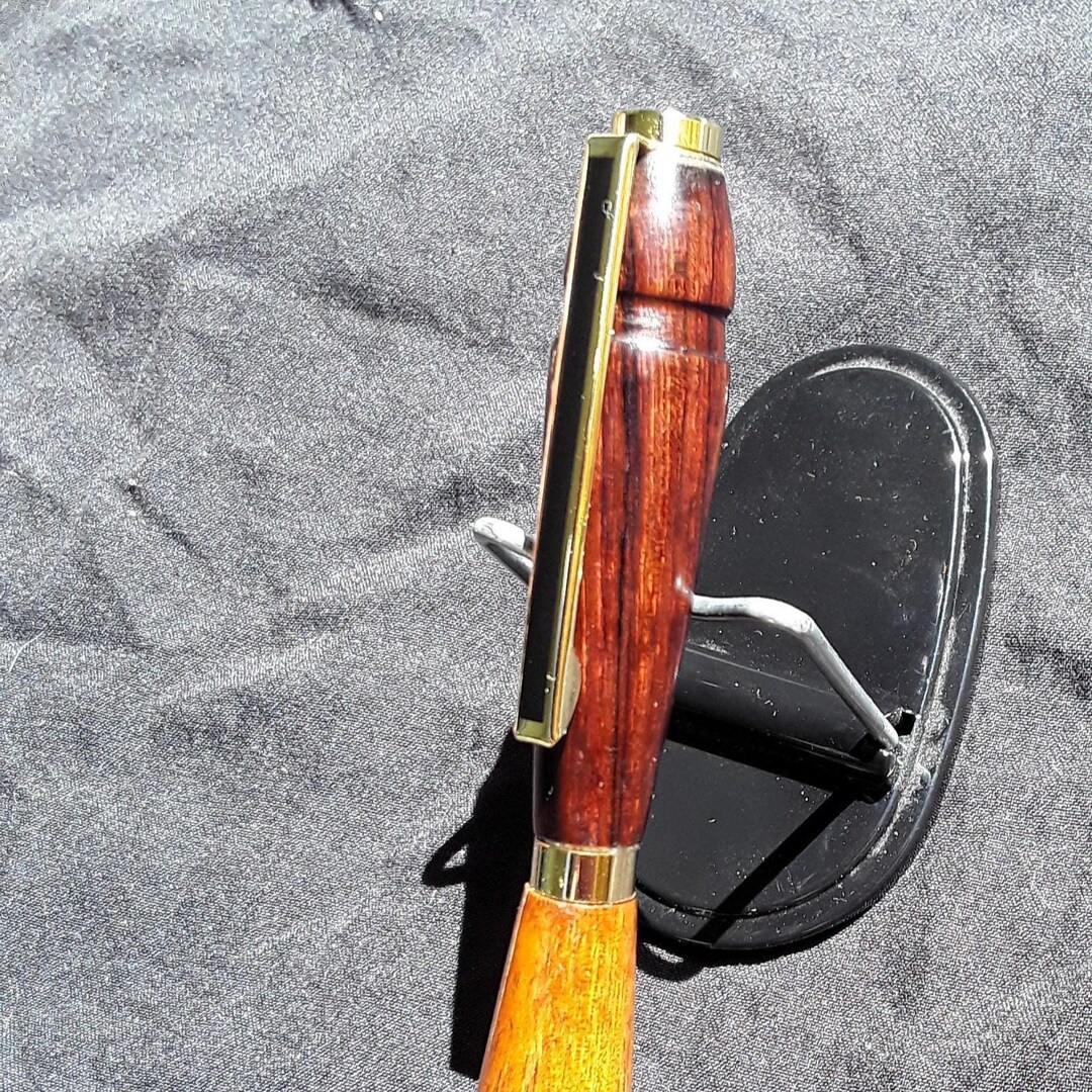 Handmade Two-tone Hardwood Slimline Pen: 24kt Gold Plated Twist Pen ...