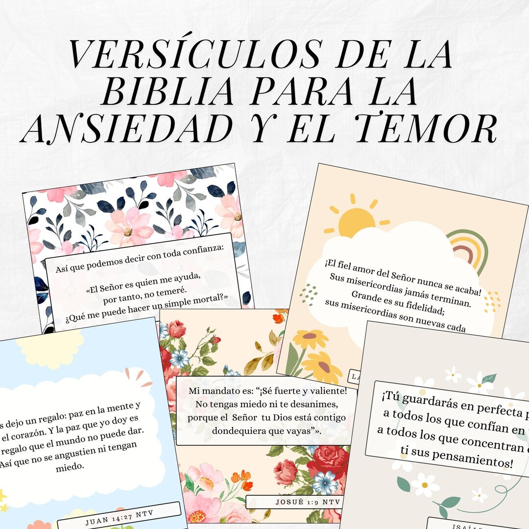 PRINTABLE 20 Spanish Bible Verse Cards to Battle Anxiety and Fear - Etsy