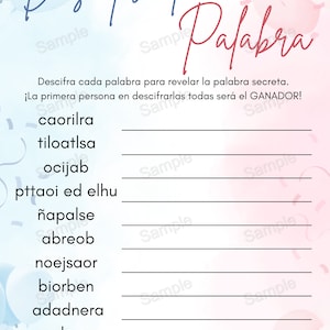 Bilingual Gender Reveal Party Games. English-spanish - Etsy