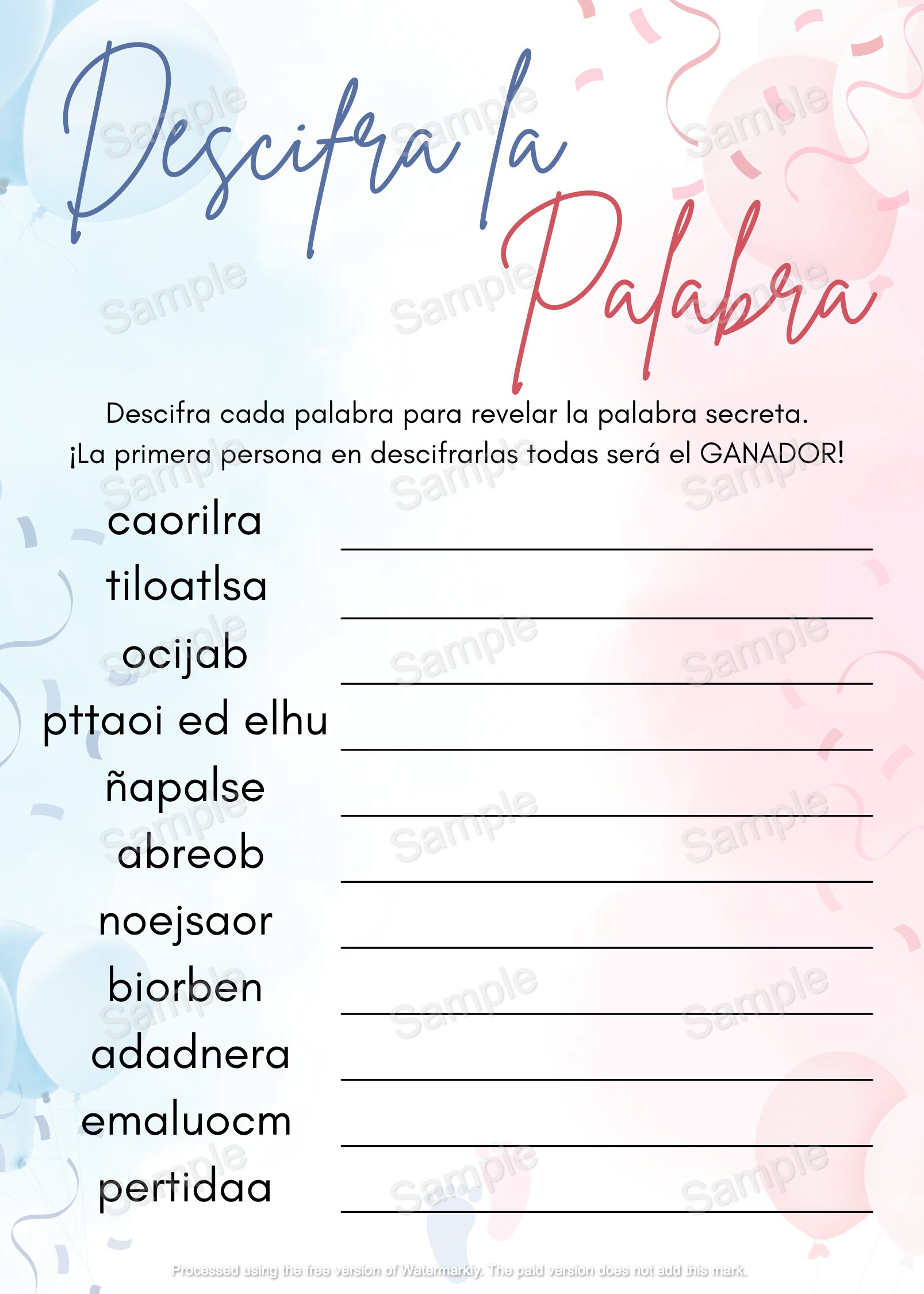 Bilingual Gender Reveal Party Games. English-spanish - Etsy