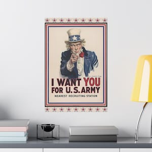 Uncle Sam Recruitment Poster Replica Premium Matte Print on Archival ...