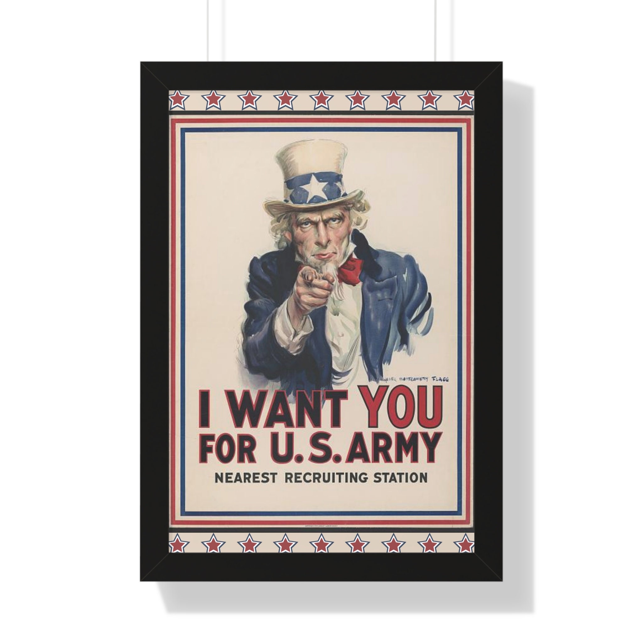 Uncle Sam 'I Want YOU for US Army' Poster Replica Patriotic Wall Art ...