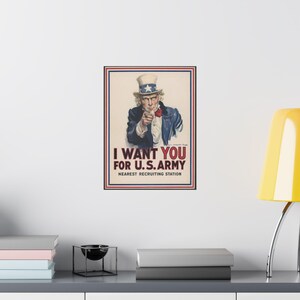 Uncle Sam Recruitment Poster Replica Premium Matte Print on Archival ...